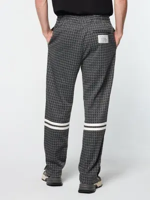 SERGIO TACCHINI Dallas Houndstooth Track Pant - Black Beauty