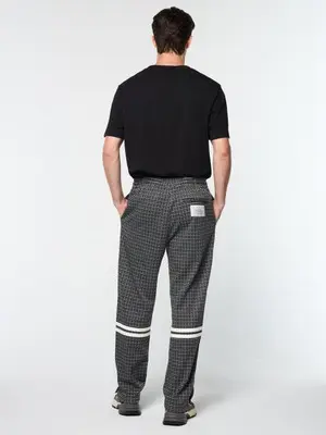 SERGIO TACCHINI Dallas Houndstooth Track Pant - Black Beauty