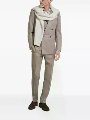 Zegna Striped Silk-cotton Shirt - Grey