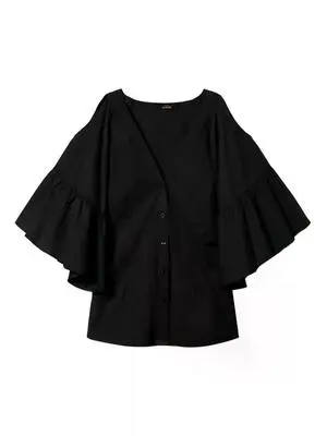 TWINSET Flounce-sleeve Poplin Shirt