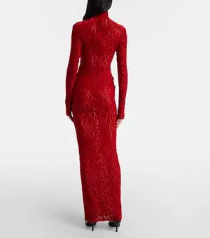 Alex Perry Printed Turtleneck Maxi Dress