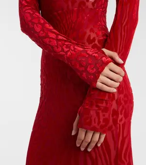Alex Perry Printed Turtleneck Maxi Dress