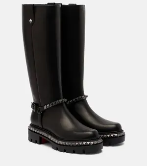 Pink Knee High Flat Boots For Women