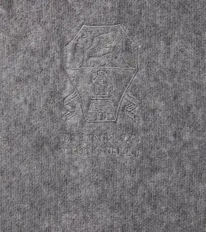 Brunello Cucinelli Logo Linen-trimmed Cotton Terry Bathrobe - Grey