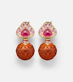 Marina B Acilla Drop Earrings With Gemstones - Gold