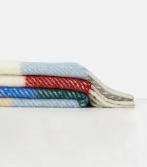 Loewe Checked Alpaca And Wool-blend Blanket