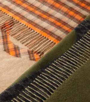 Loewe Anagram Checked Wool And Cashmere Blanket