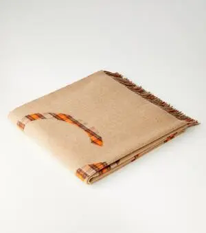 Loewe Anagram Checked Wool And Cashmere Blanket