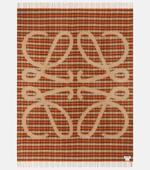 Loewe Anagram Checked Wool And Cashmere Blanket