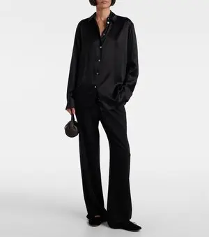 THE ROW Round Velvet Ballet Flats - Black