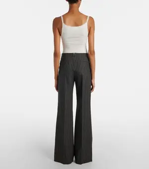 Chloé Pinstriped Virgin Wool Wide-leg Trousers