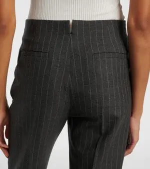 Chloé Pinstriped Virgin Wool Wide-leg Trousers