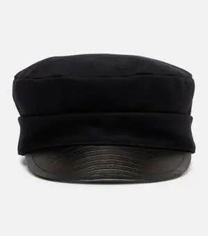 Valentino Garavani Vlogo Wool-blend Felt Newsboy Cap - Black