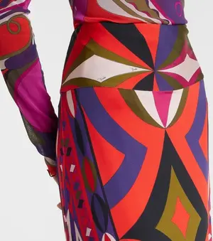 Emilio Pucci Printed Jersey Satin Maxi Skirt - Multicoloured