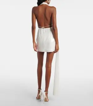 Alex Perry Bridal Sequined Open-back Mini Dress - White