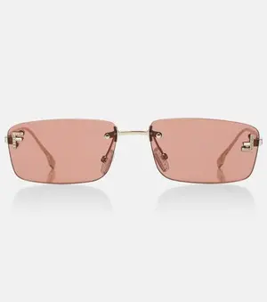 Fendi First Crystal Rectangle Sunglasses - Pink