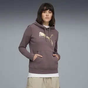 PUMA Metallic Logo Hoodie - Purple