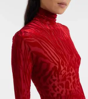 Alex Perry Printed Turtleneck Maxi Dress