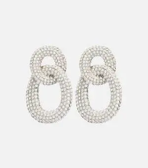 SELF-PORTRAIT Crystal-embellished Drop Earrings - Silver