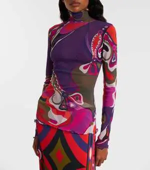 Emilio Pucci Orchidee Tulle Top