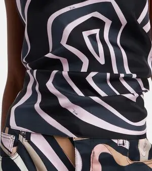 Emilio Pucci Iride Halterneck Silk Twill Top
