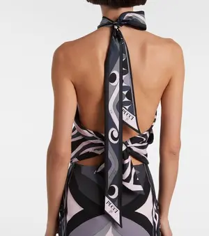 Emilio Pucci Iride Halterneck Silk Twill Top