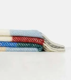 Loewe Checked Alpaca And Wool-blend Blanket