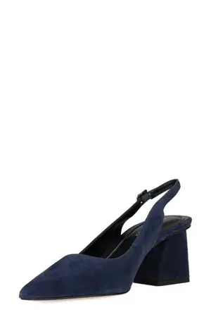 Pelle Moda Florin Pointed Toe Slingback Pumps - Midnight