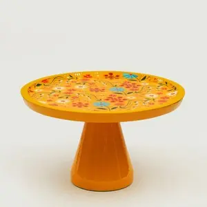 MELA ARTISANS Bloom Inlay Yellow Cake Stand - Sunburst