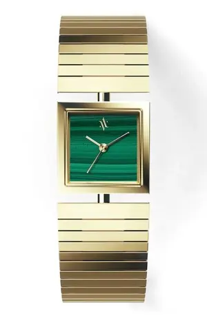 VANNA Linea Gemstone Watch Malachite-gold