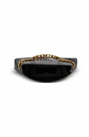 Balmain 1945 Soft Clutch In Crinkled Calfskin Leather