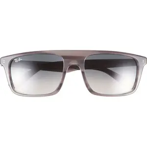 Ray-ban 57mm Gradient Square Sunglasses - Striped Grey/gradient Grey