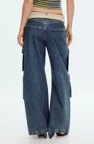 Desigual Wide Leg Cargo Jeans