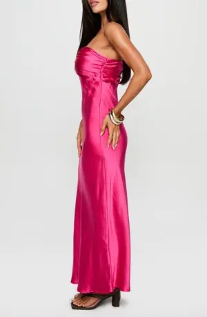 Princess Polly Cyprian Strapless Satin Gown