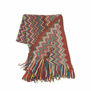 C&F HOME Zig Zag Accent Throw Blankets - Red