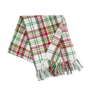 C&F HOME Plaid Throws Green/ivory