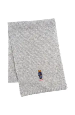 Polo Ralph Lauren Solid Denim Bear Scarf Andover Heather