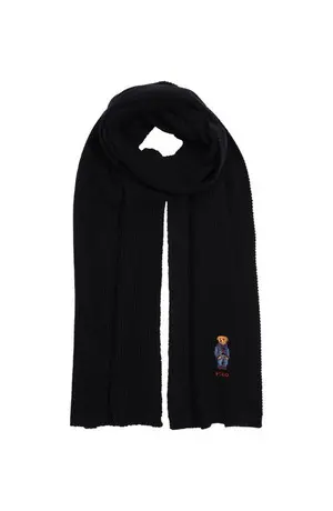 Polo Ralph Lauren Solid Denim Bear Scarf - Polo Black