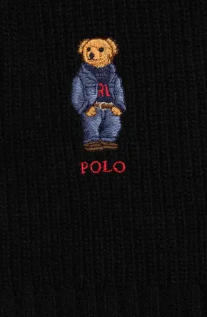 Polo Ralph Lauren Solid Denim Bear Scarf - Polo Black