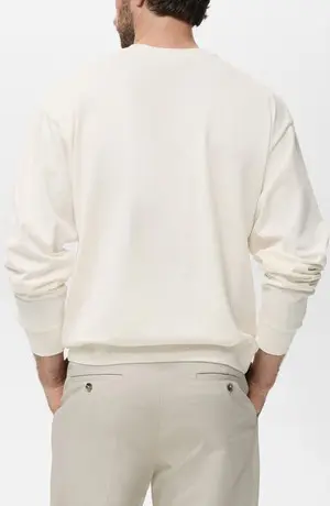 Mango Cotton Drop-shoulder Sweatshirt - Off White