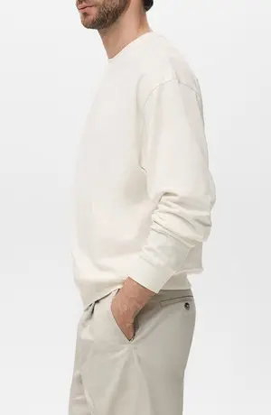 Mango Cotton Drop-shoulder Sweatshirt - Off White