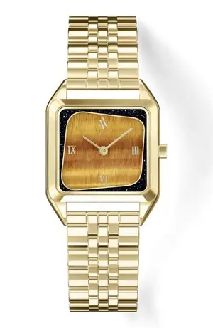 VANNA Geminus Double-Gemstone Watch Tiger's Eye-gold