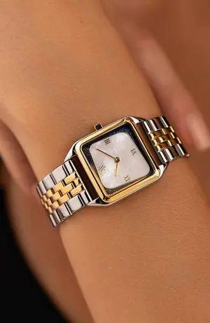 VANNA Geminus Double-gemstone Watch - White Pearl/lapis-two Tone