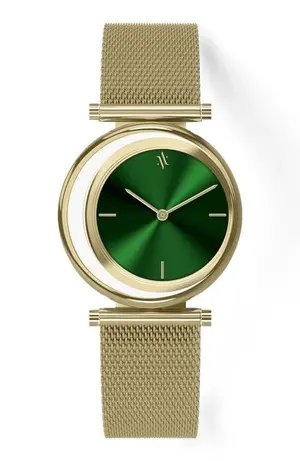 VANNA Eclipse Watch - Green Sunray-gold