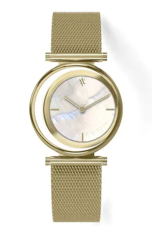 VANNA Eclipse Watch - White Pearl-gold