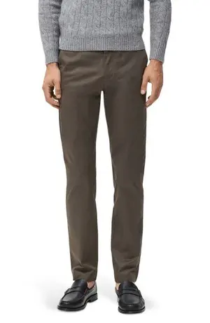 Mango Dublino Slim Fit Flat Front Stretch Stretch Chinos - Chocolate