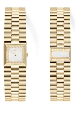 VANNA Catena Double-gemstone Bracelet Watch - White Pearl-gold