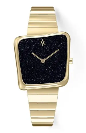 VANNA Nebula Gemstone Watch - Black Sandstone-gold