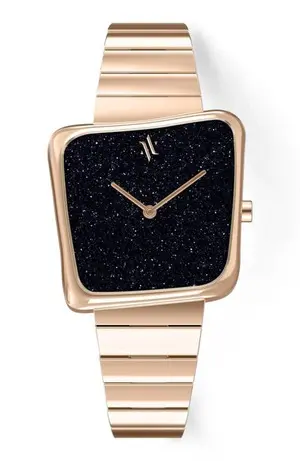 VANNA Nebula Gemstone Watch - Blue Sandstone-rose Gold