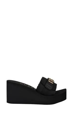 Guess Dellean Platform Wedge Sandal - Black